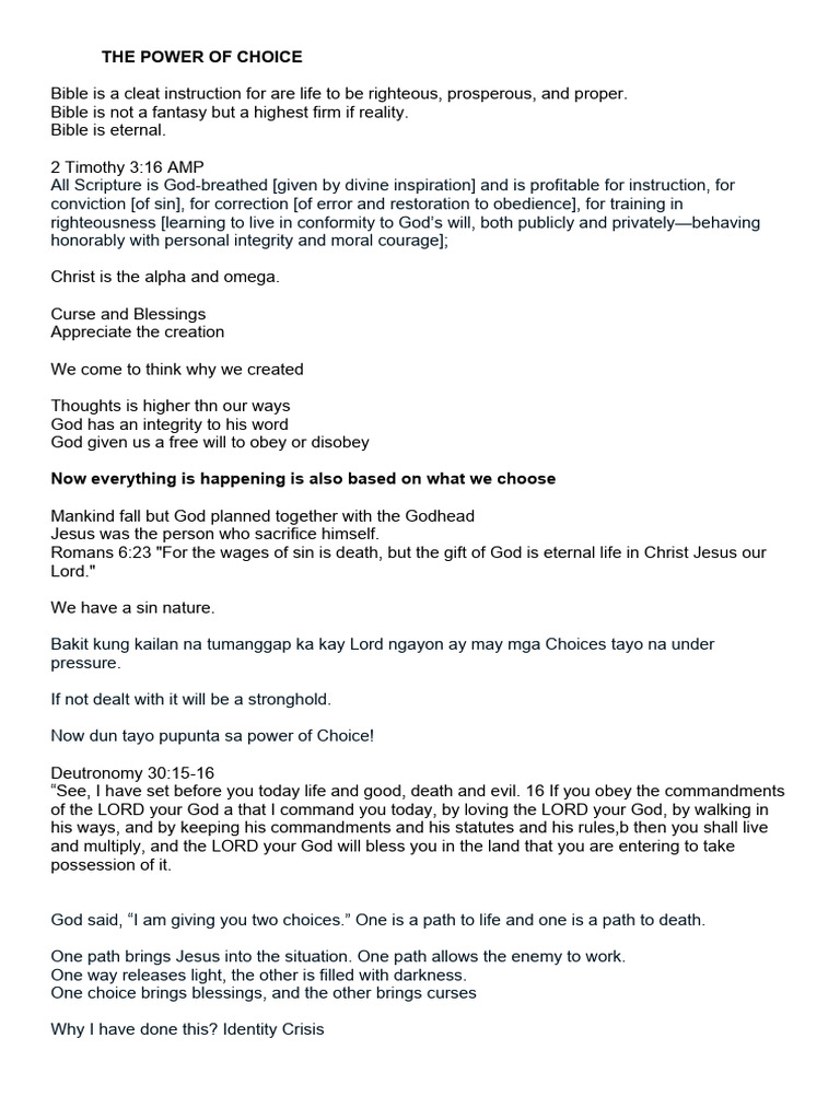 The Power of Choice | PDF