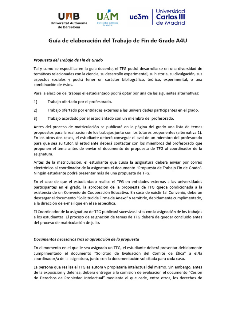 Guia Elaboracion TFG | PDF