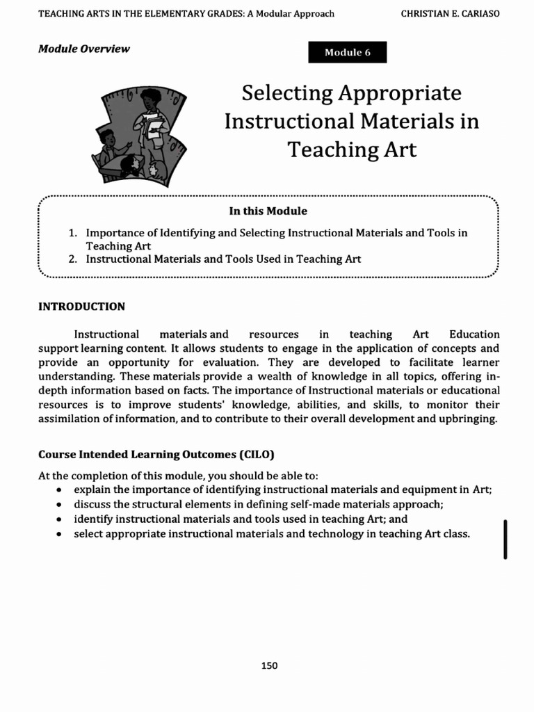 Selecting Appropriate Materials in Teaching Art 1 | PDF