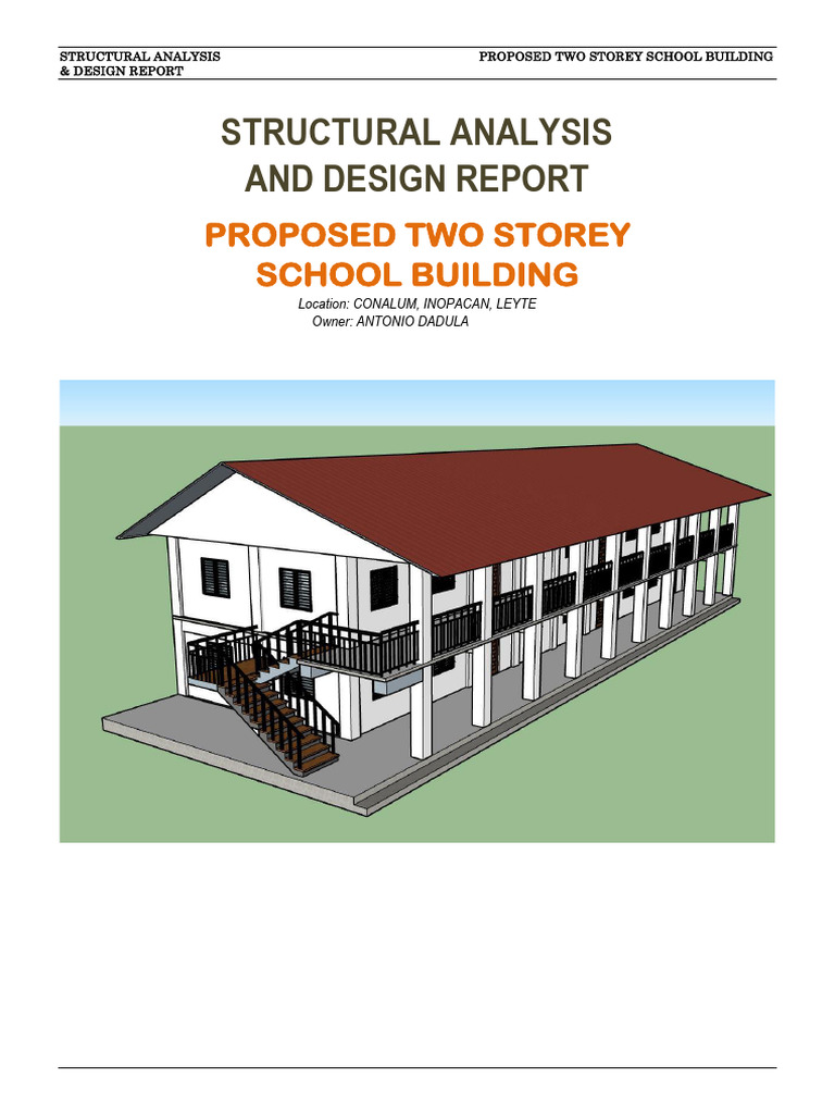 Proposed Two Storey School Building Structural Analysis | PDF