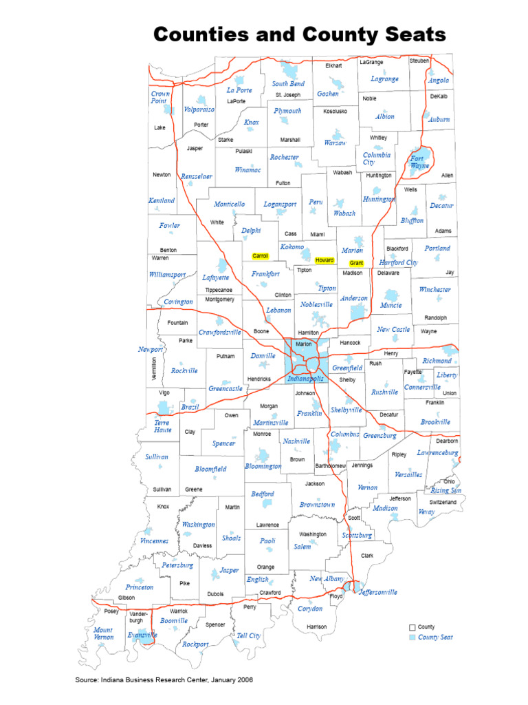 Indiana Counties and County Seats | Download Free PDF | Indiana ...