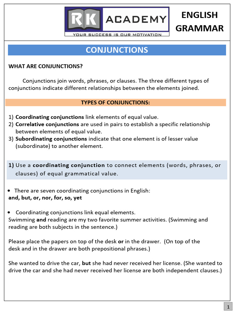 Conjunctions | PDF | Cognitive Science | Linguistic Morphology