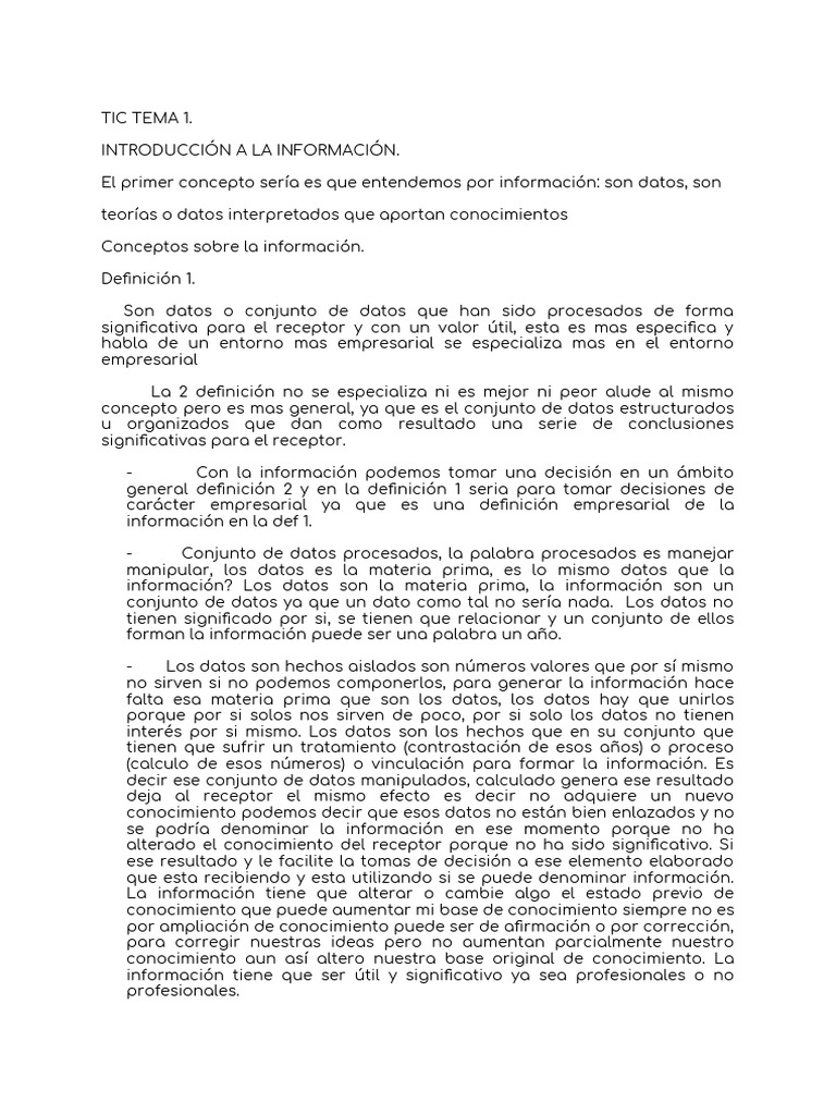 Tic Tema 1 | PDF