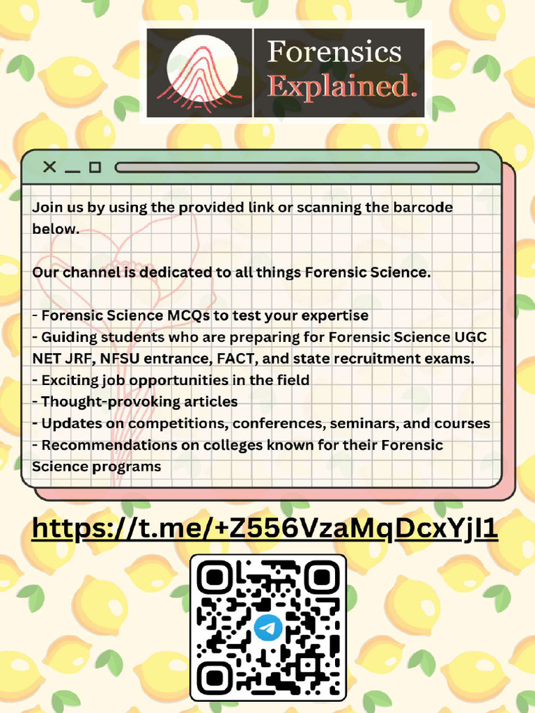 Forensic Science MCQs With Answers - UGC NET - PDF | PDF