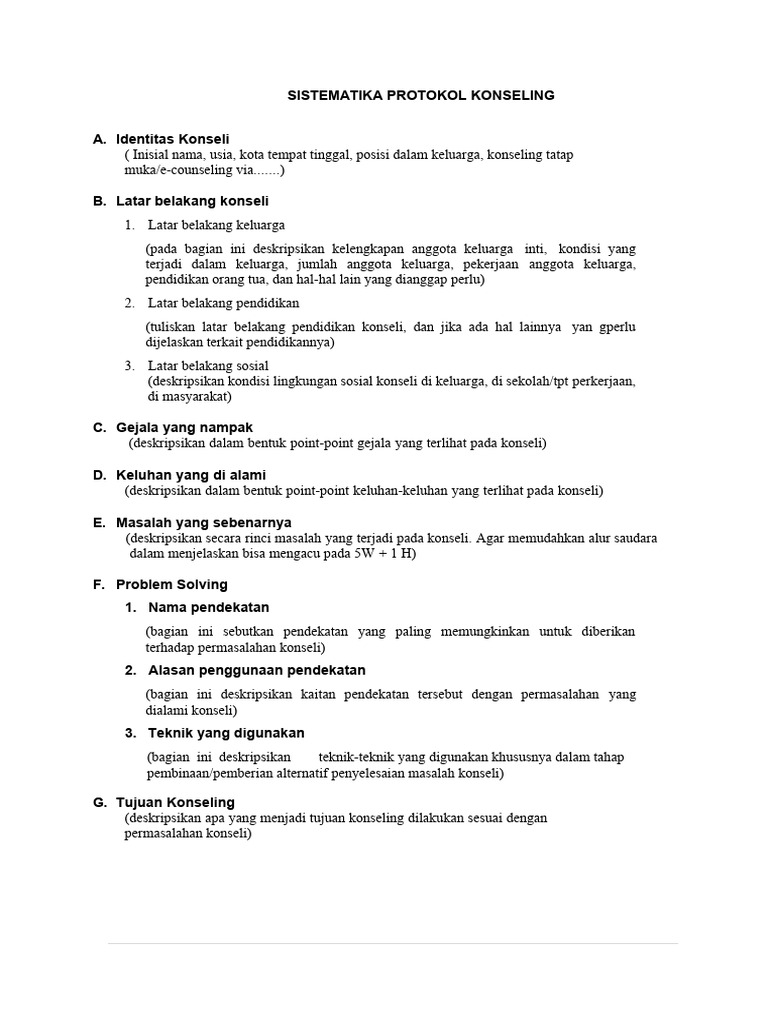 Format Laporan Konseling Individu | PDF | Karier & Perkembangan
