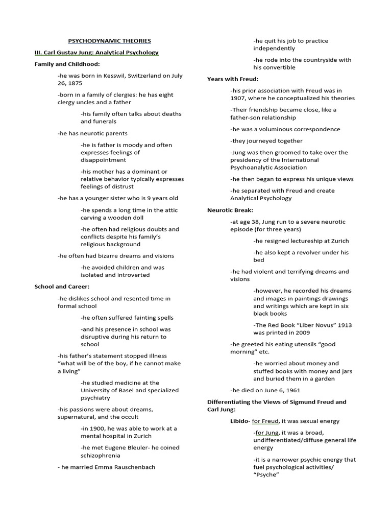 Carl Jung-Analytical Psychology Notes | PDF | Carl Jung | Unconscious Mind
