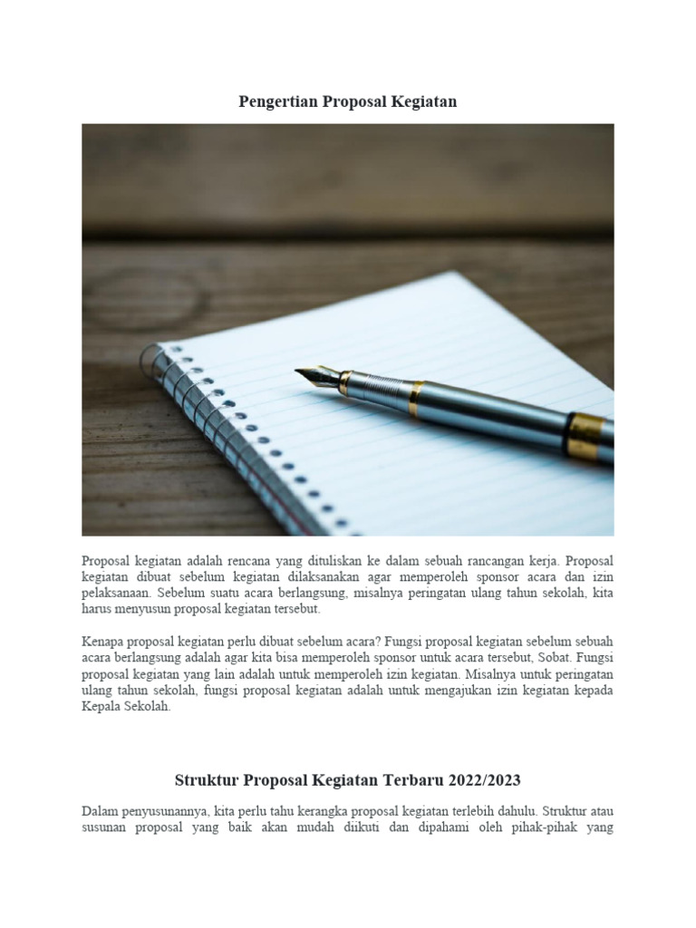 Pengertian Proposal Kegiatan | PDF