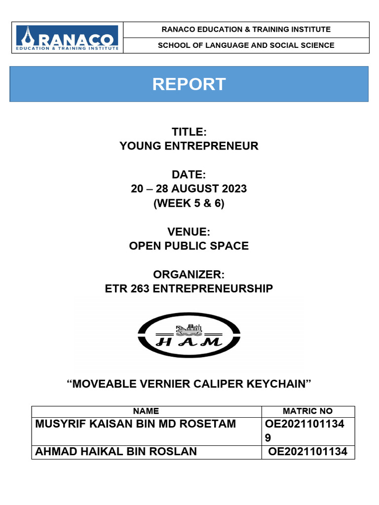 Etr Report | PDF | Entrepreneurship | Cost Of Goods Sold
