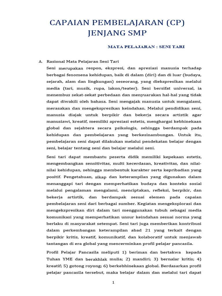 CP Seni Tari | PDF