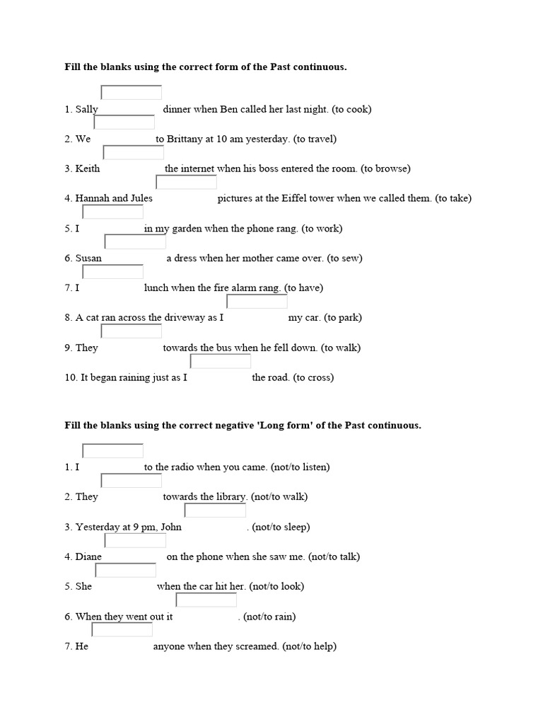 Exercices-anglais-conjugaison-Past continuous-01 | PDF