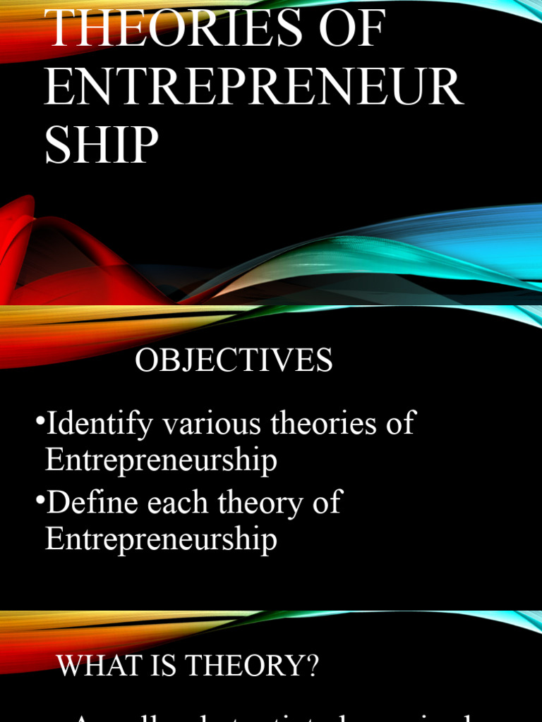 Theories of Entrepreneurship | PDF