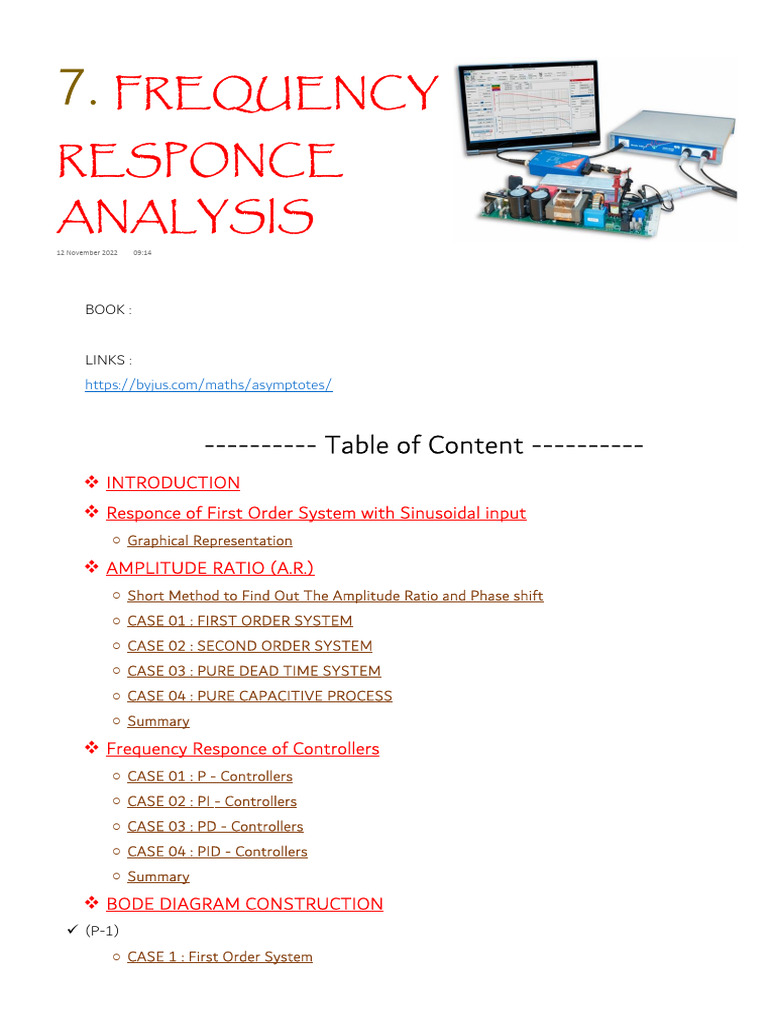 Frequency Responce Analysis - by Kenil Jagani | PDF | Control Theory | Physical Quantities