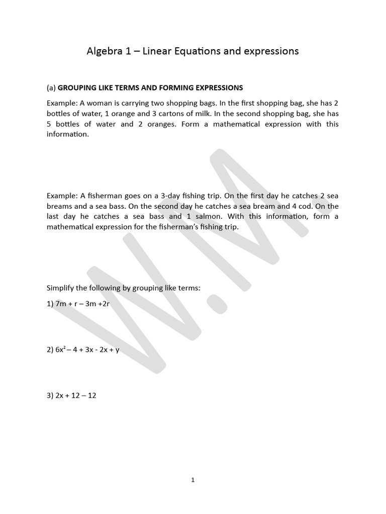 Algebra | PDF | Equations | Elementary Mathematics