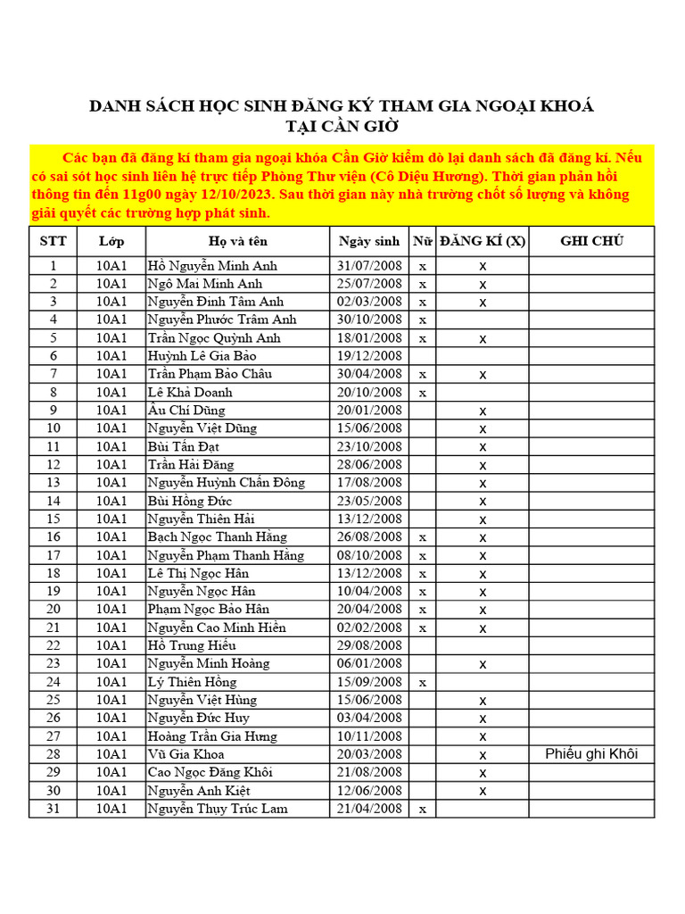 k10 - Hs Dang Ki NK Can Gio | PDF