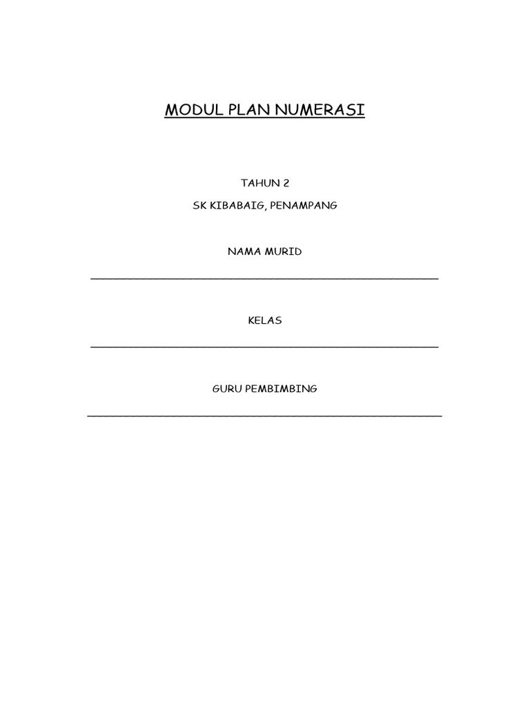 Modul Math Tahun2 PLAN | PDF