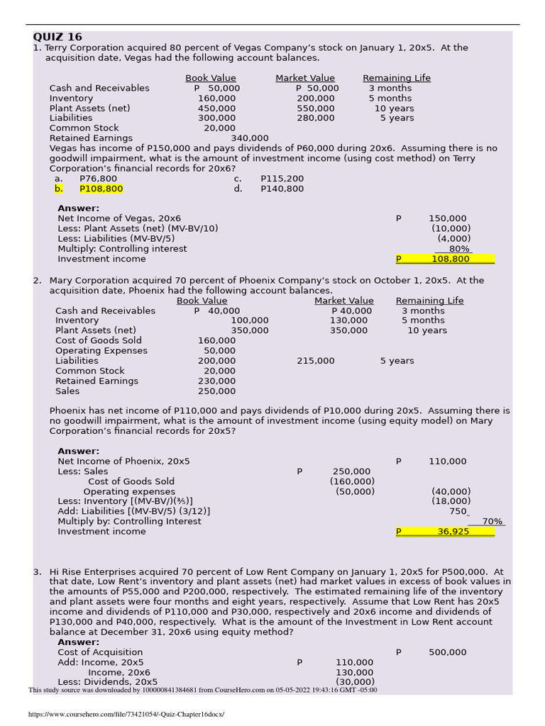 Quiz Chapter16 | PDF | Law