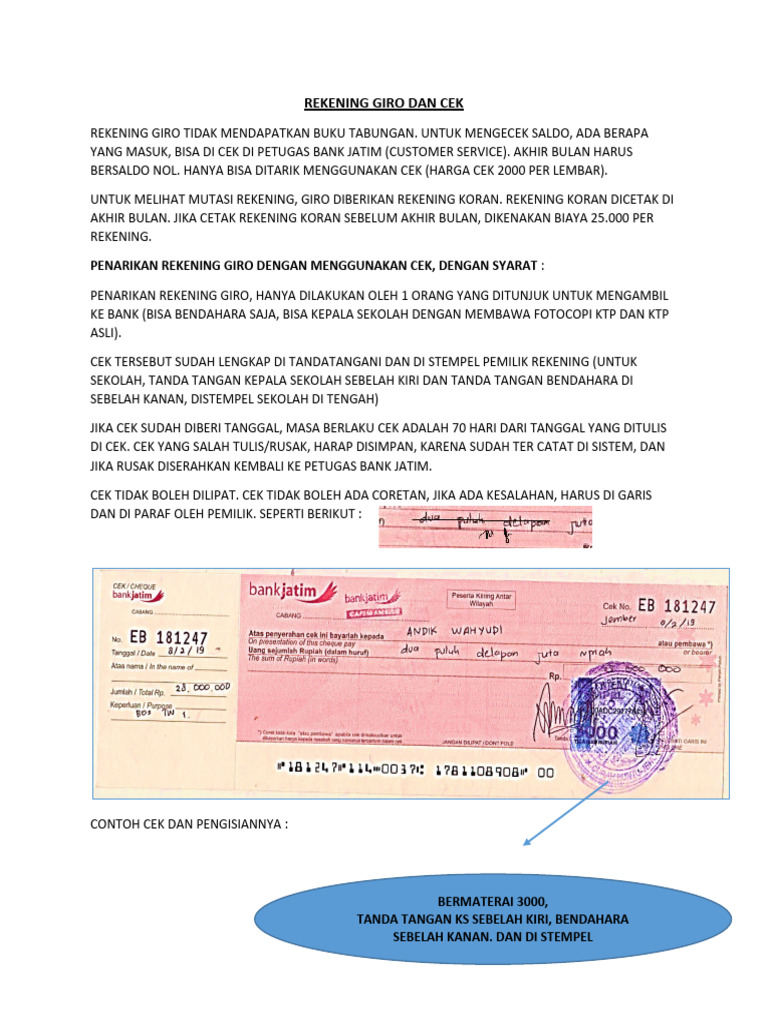 PANDUAN CEK Bank Jatim | PDF