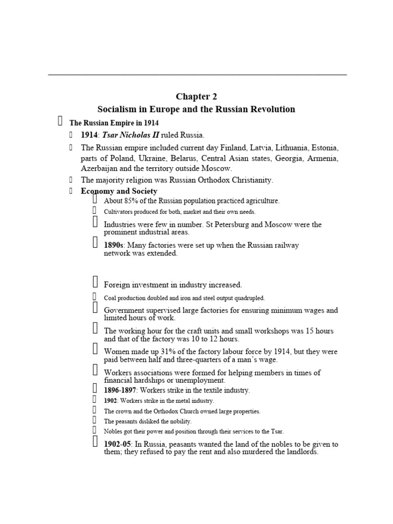 Russian Revolution Key Points | PDF