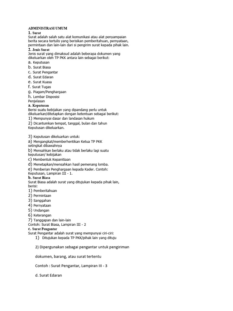 Contoh Surat dan Disposisi PKK | PDF | Karier & Perkembangan | Politik