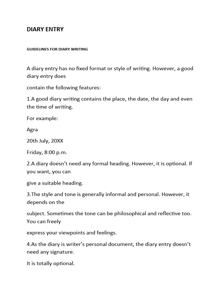 Diary Entry | PDF