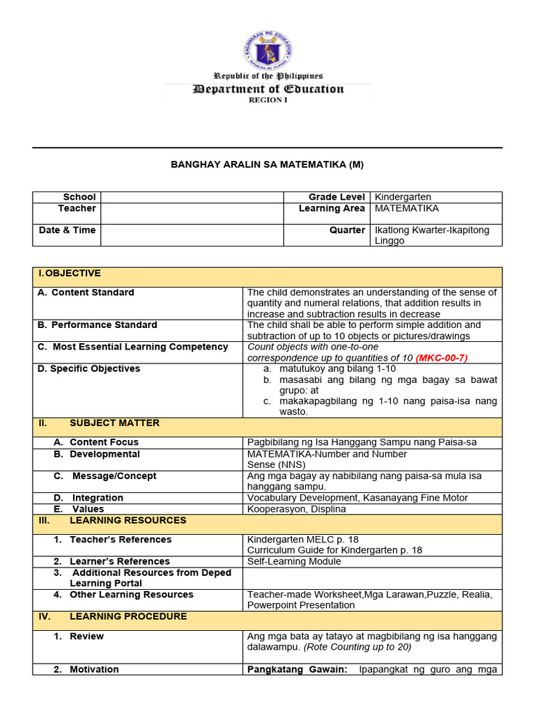Banghay Aralin Sa Matematika With Annotation | PDF Banghay Aralin Sa Matematika With Annotation | PDF
