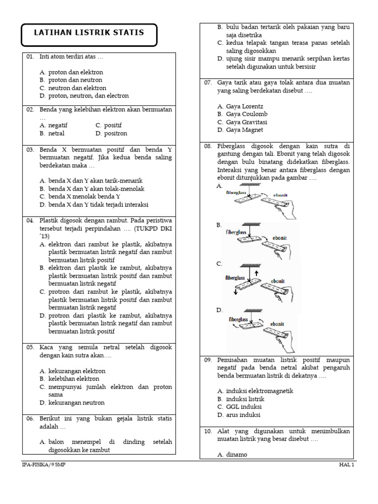 Latihan Listrik Statis 1, PDF | PDF