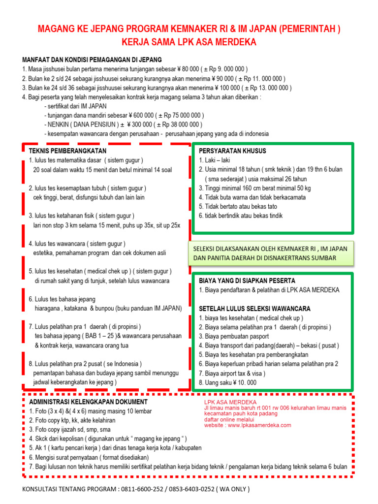 Brosur LPK Asa Merdeka 2020 Oke | PDF
