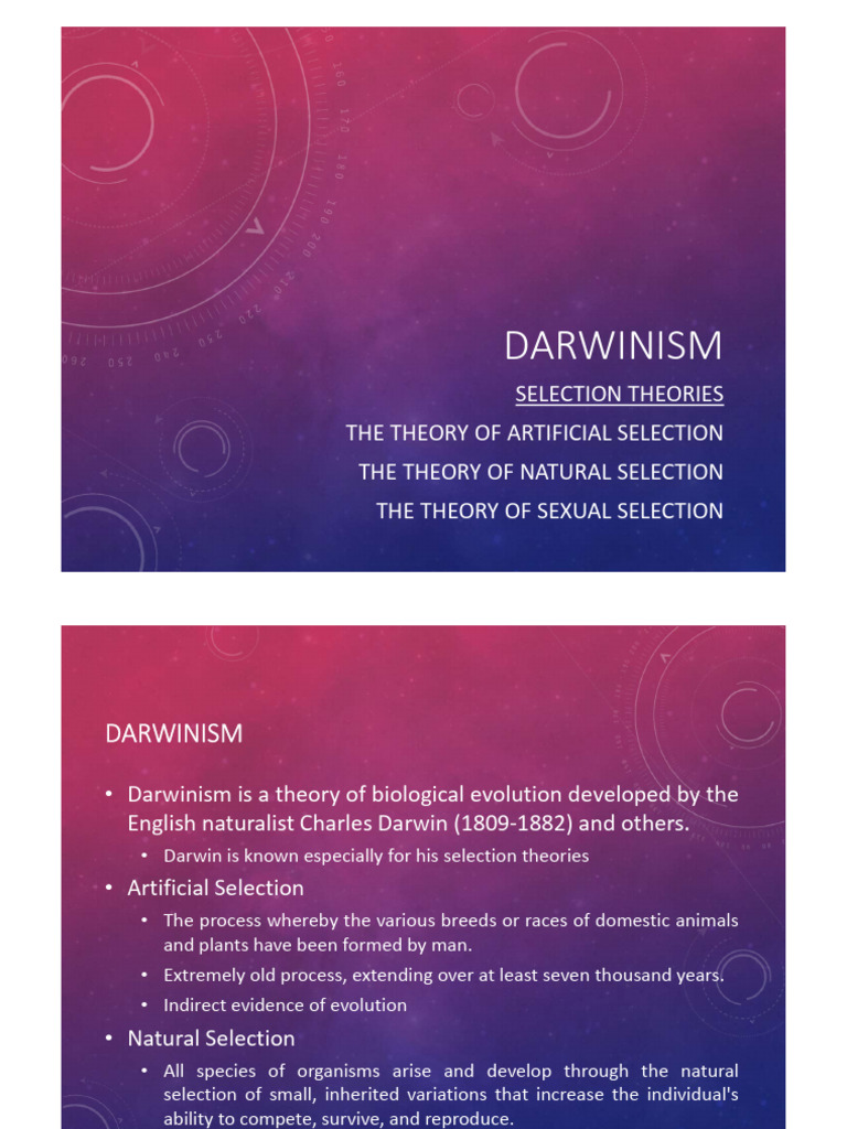Lecture 7 Darwinism Artificial Selection by Dr. Istiak Mahfuz | PDF