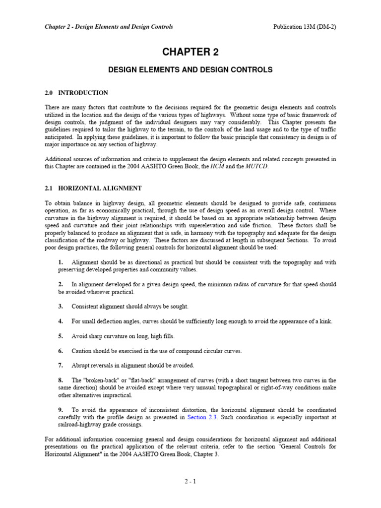 Chapter 2 - Design Elements and Design Controls | PDF | Lane | Traffic Chapter 2 - Design Elements and Design Controls | PDF | Lane | Traffic
