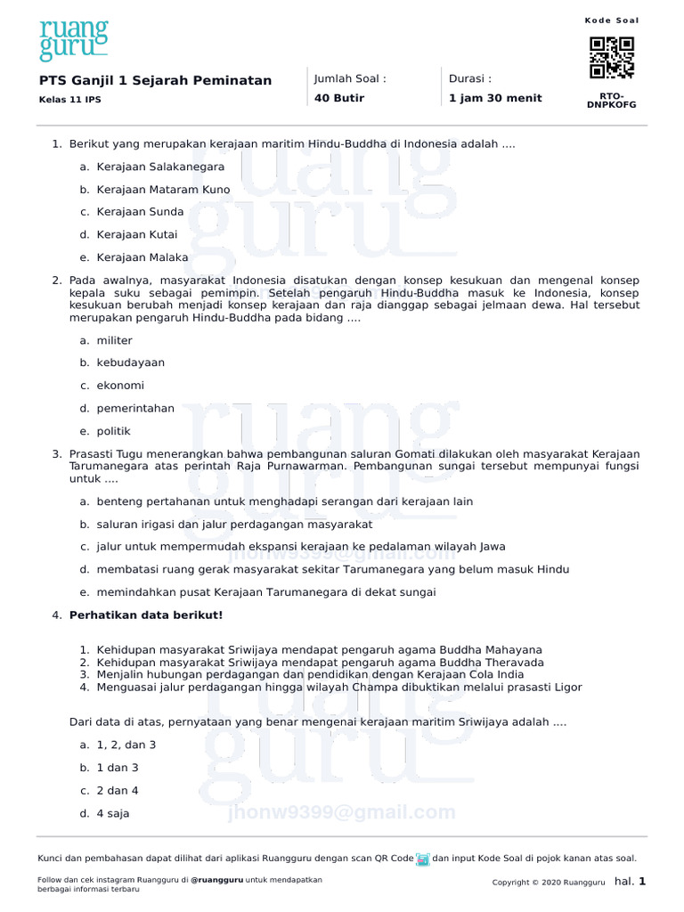 Soal Latihan Kelas Xi | PDF
