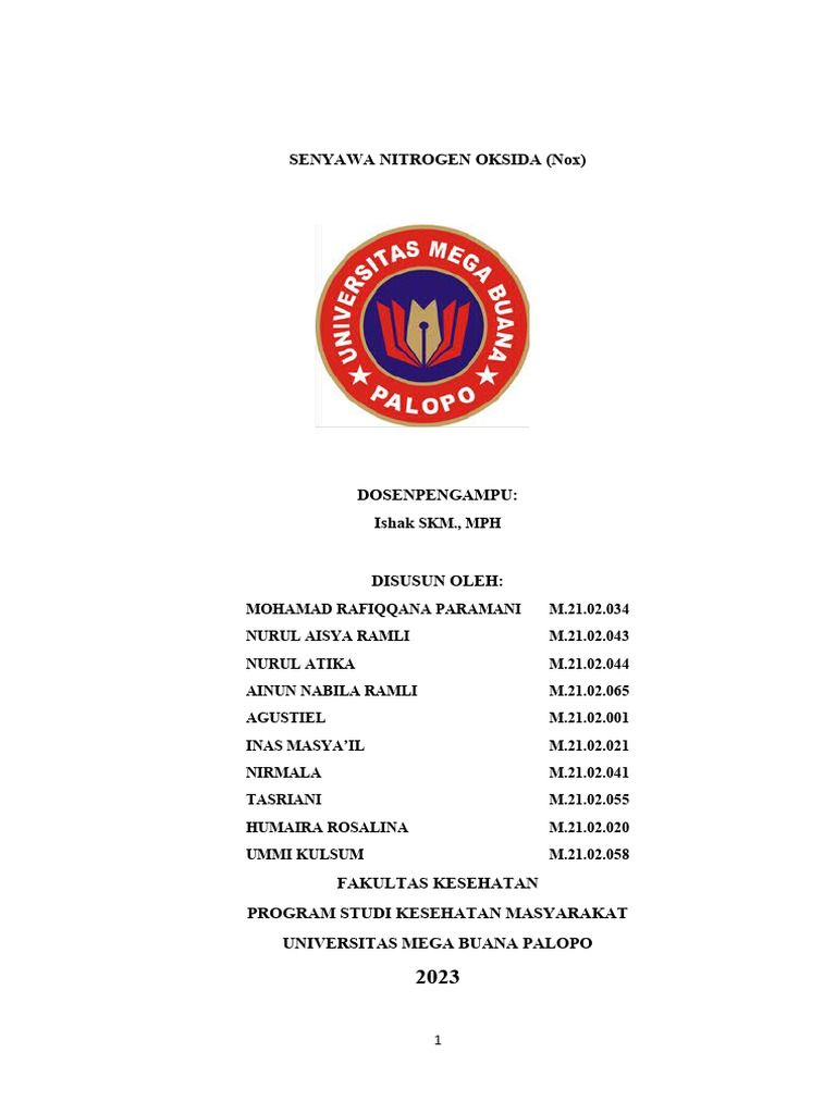 SENYAWA - NITROGEN - OKSIDA - Nox - DOSENPENGAMP Salinan | PDF