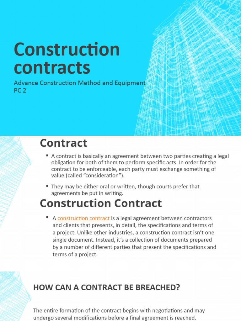 Construction Contracts Group 6 | PDF