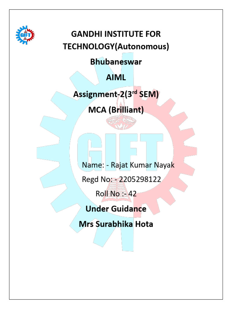 AIML Assignment 2 - MCA 3rd Sem | PDF