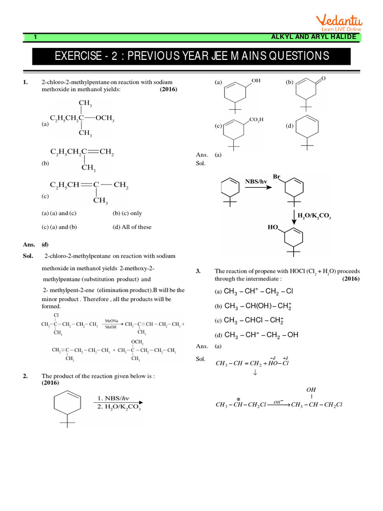 Alkyl and Aryl Halide Ex-2 | PDF