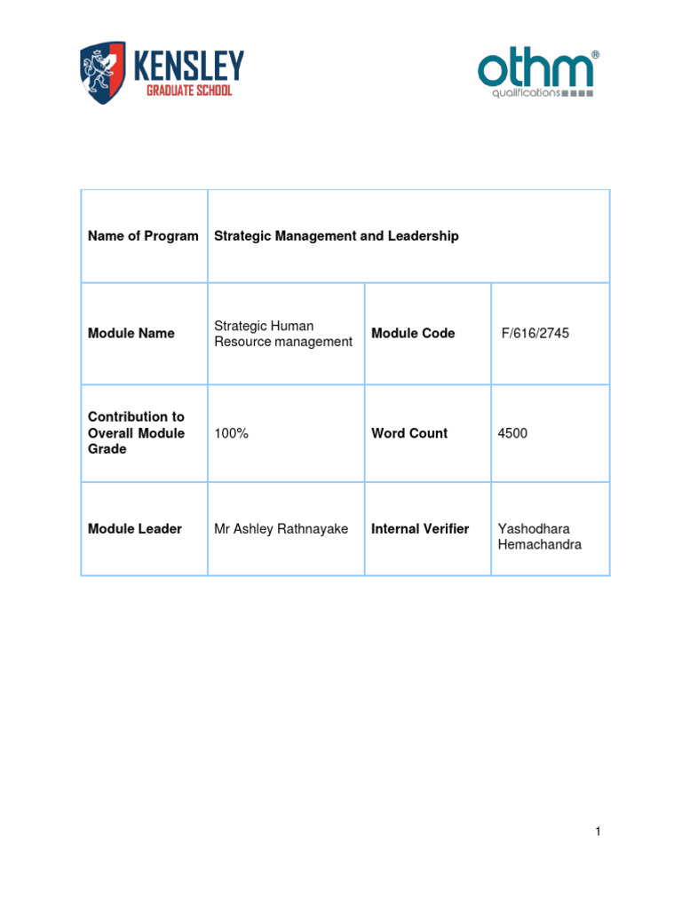 Assignment SHRM | PDF | Theory | Argument