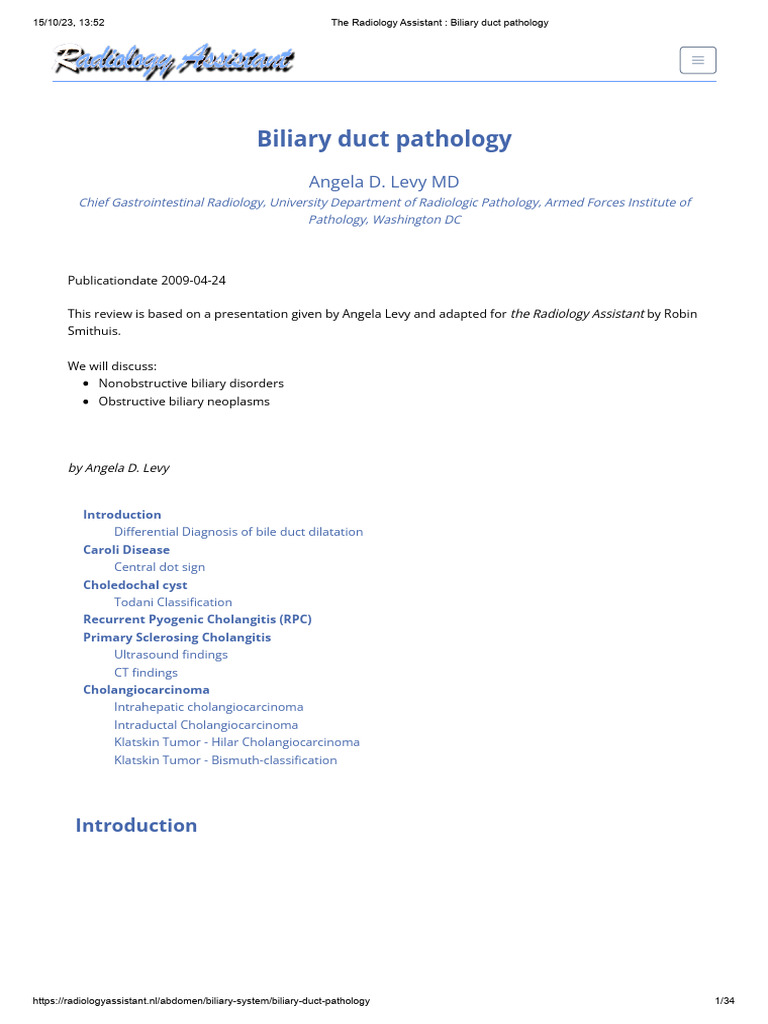 Biliary Duct Pathology Overview | PDF | Liver | Diseases And Disorders