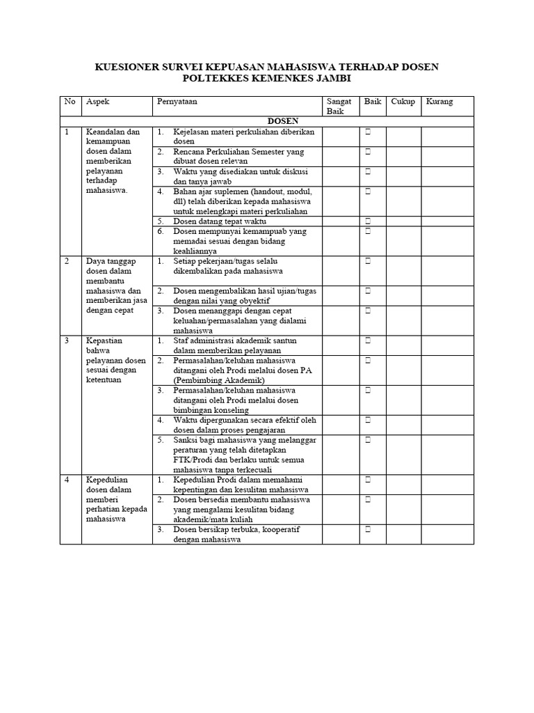 Kues. A. Kepuasan Mahasiswa Terhadap Dosen | PDF