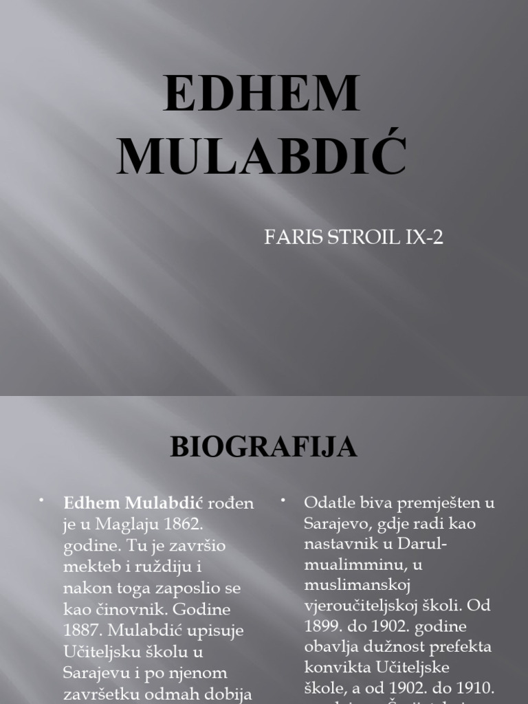 Edhem Mulabdić | PDF