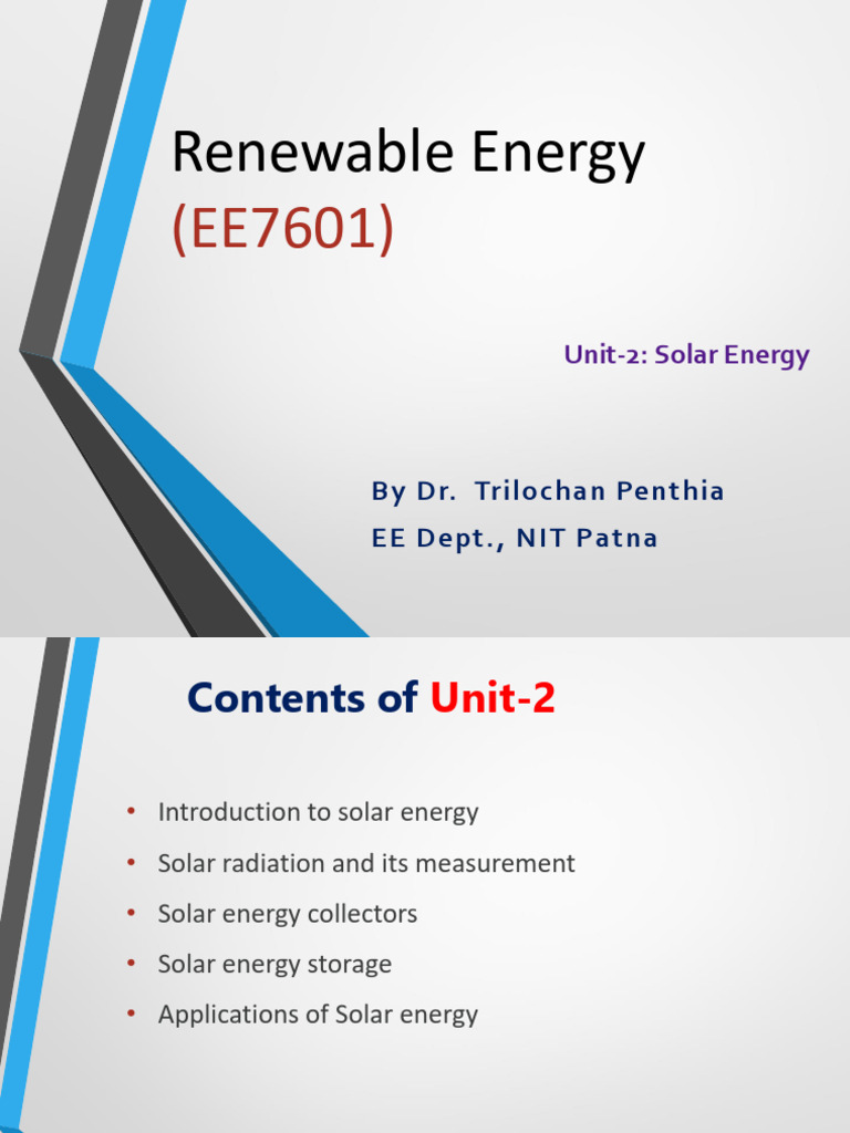 PPT-2 - Intro To Solar Energy, Solar Radiation and Its Measurement - Unit-2 | PDF | Technology ...