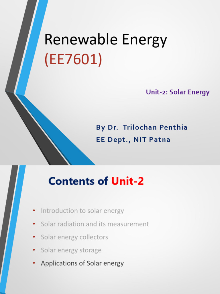 Solar Energy Applications Overview | PDF | Solar Energy | Photovoltaics