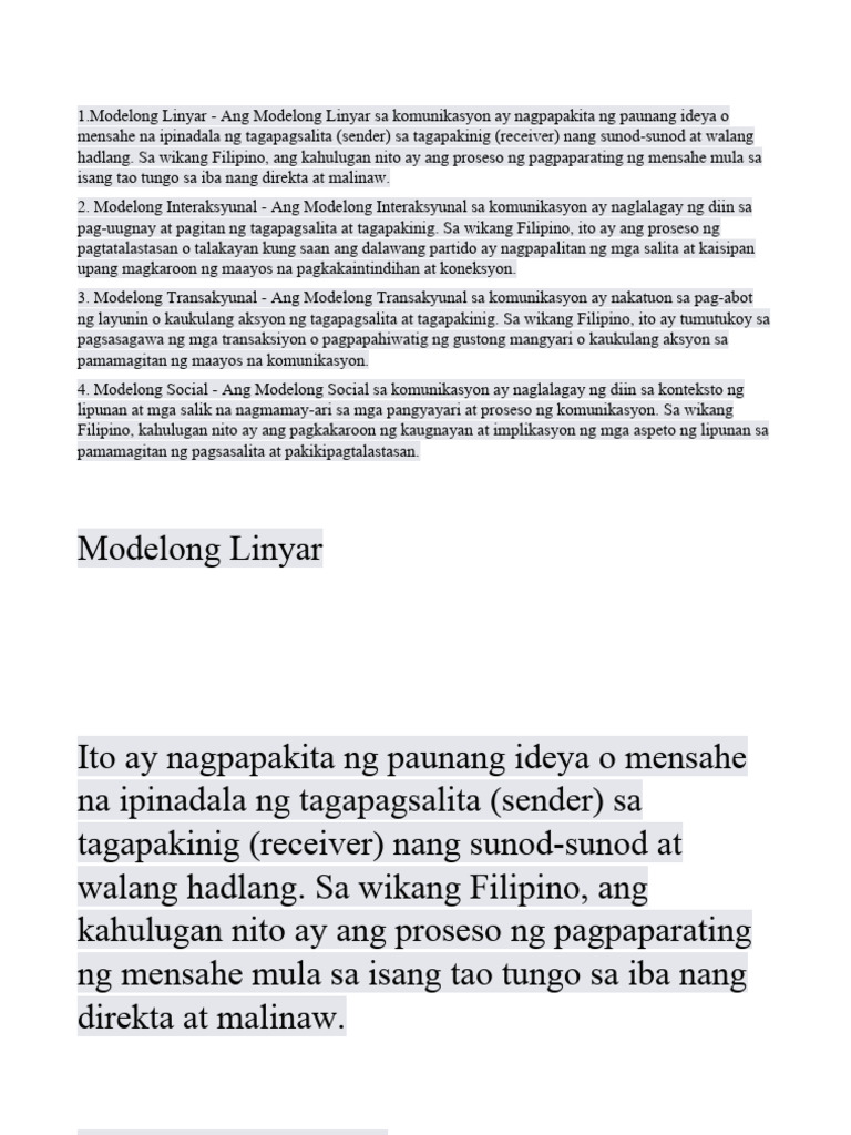 Activity Model of Communication | PDF