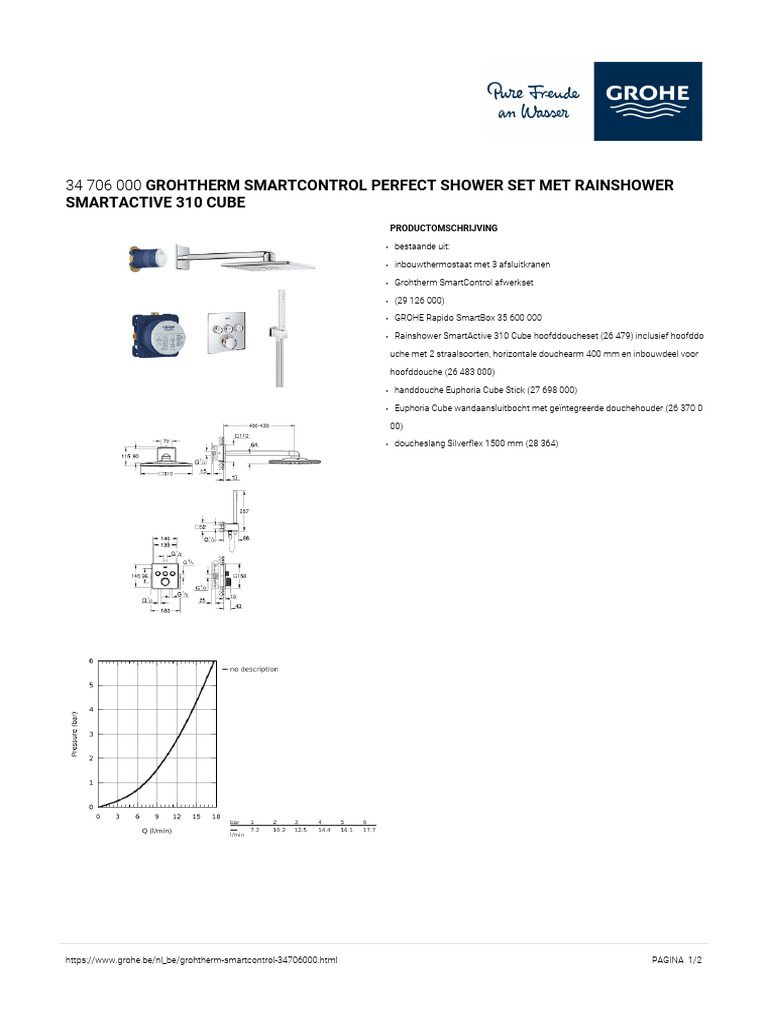 GROHE Specification Sheet 34706000 | PDF