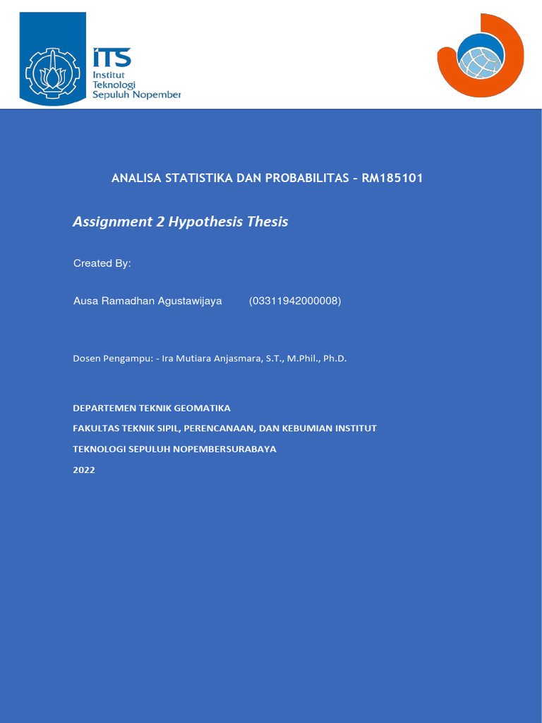 APPLIED STATISTICS AND PROBABILITY - Assignment2 - Ausa Ramadhan A | PDF | Statistical ...