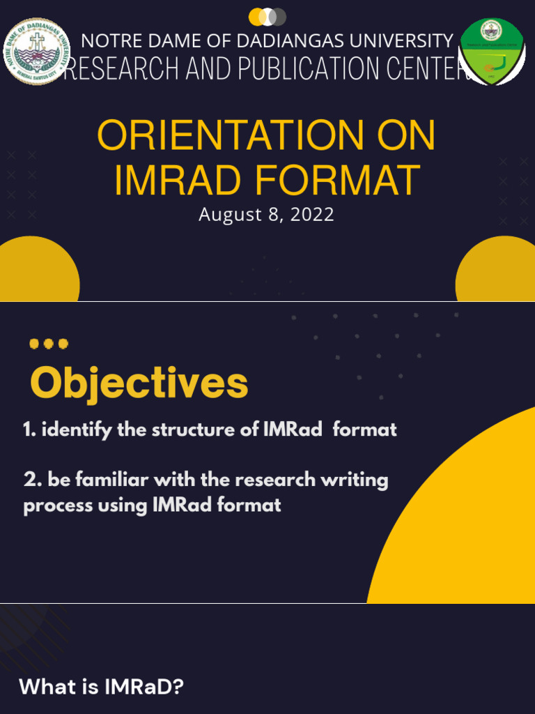 IMRaD FORMAT ORIENTATION | PDF