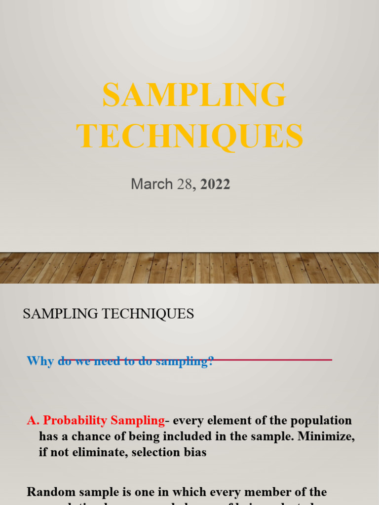 COMPSA Sampling Techniques | PDF | Sampling (Statistics) | Methodology