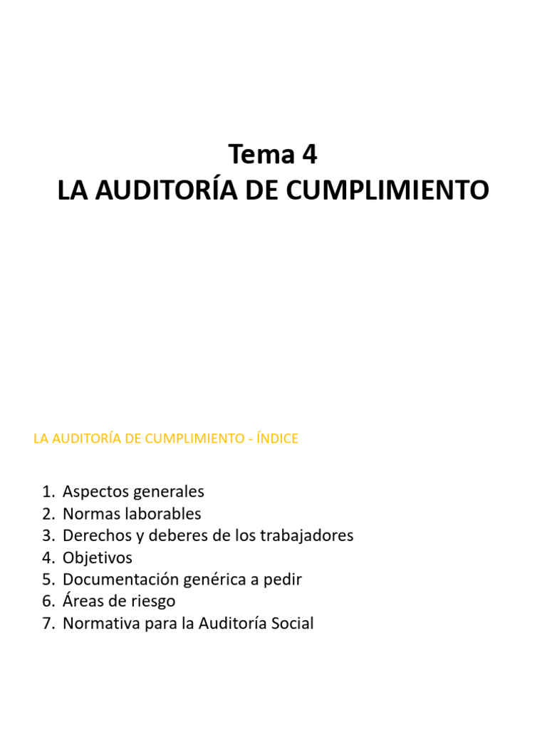 TEMA 4 Mod JS LA AUDITORIA DE CUMPLIMIENTO | PDF
