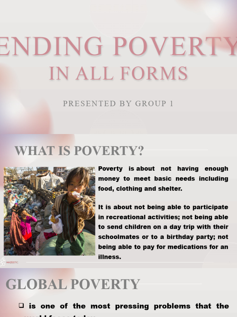 SDG 1-No Poverty (Group 1) | PDF | Family Planning | Poverty