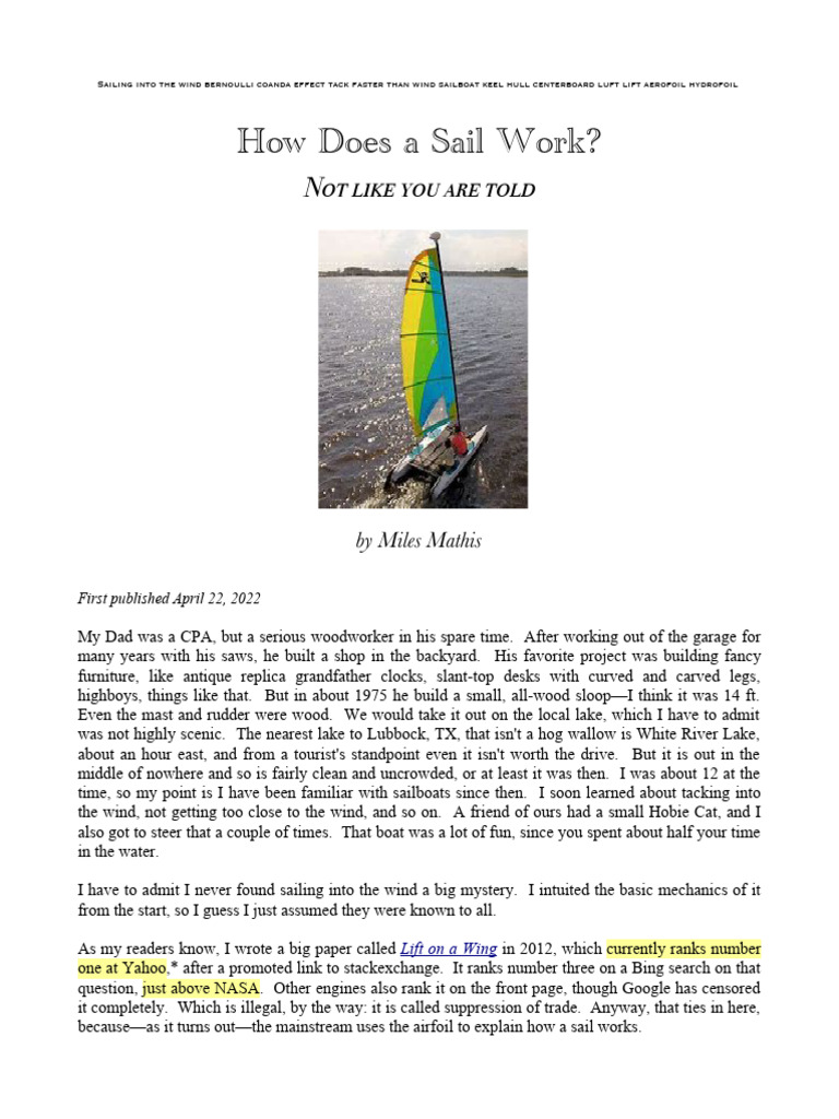 Understanding Sail Mechanics | PDF | Sail | Lift (Force)