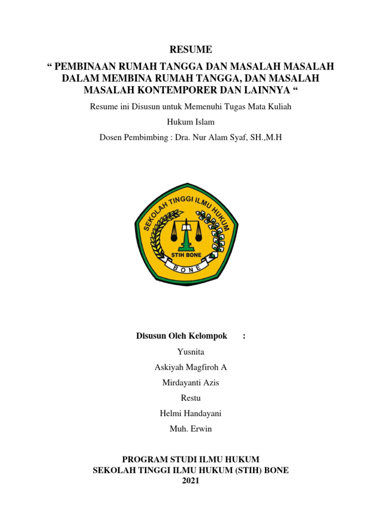 RESUME HUKUM ISLAM Keluarga Islam | PDF | Pengembangan Diri | Kesehatan ...