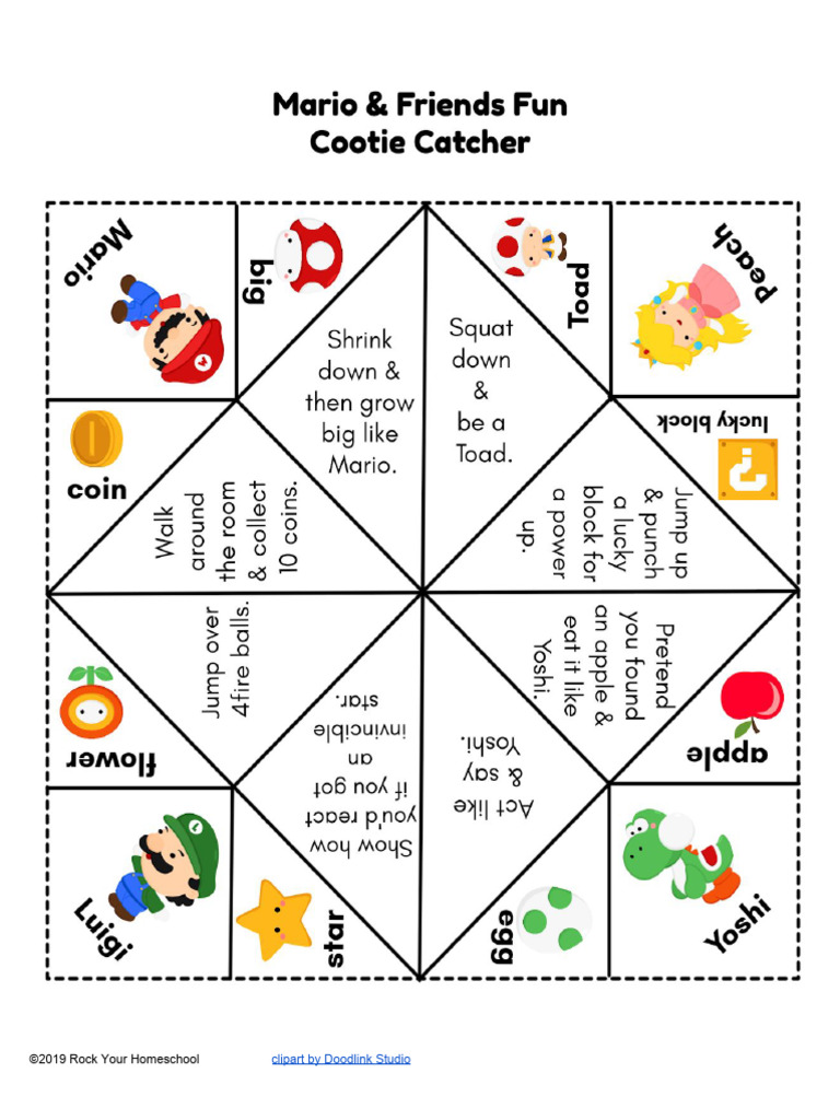 Super+Mario+&+Friends+Cootie+Catcher+(1) | PDF